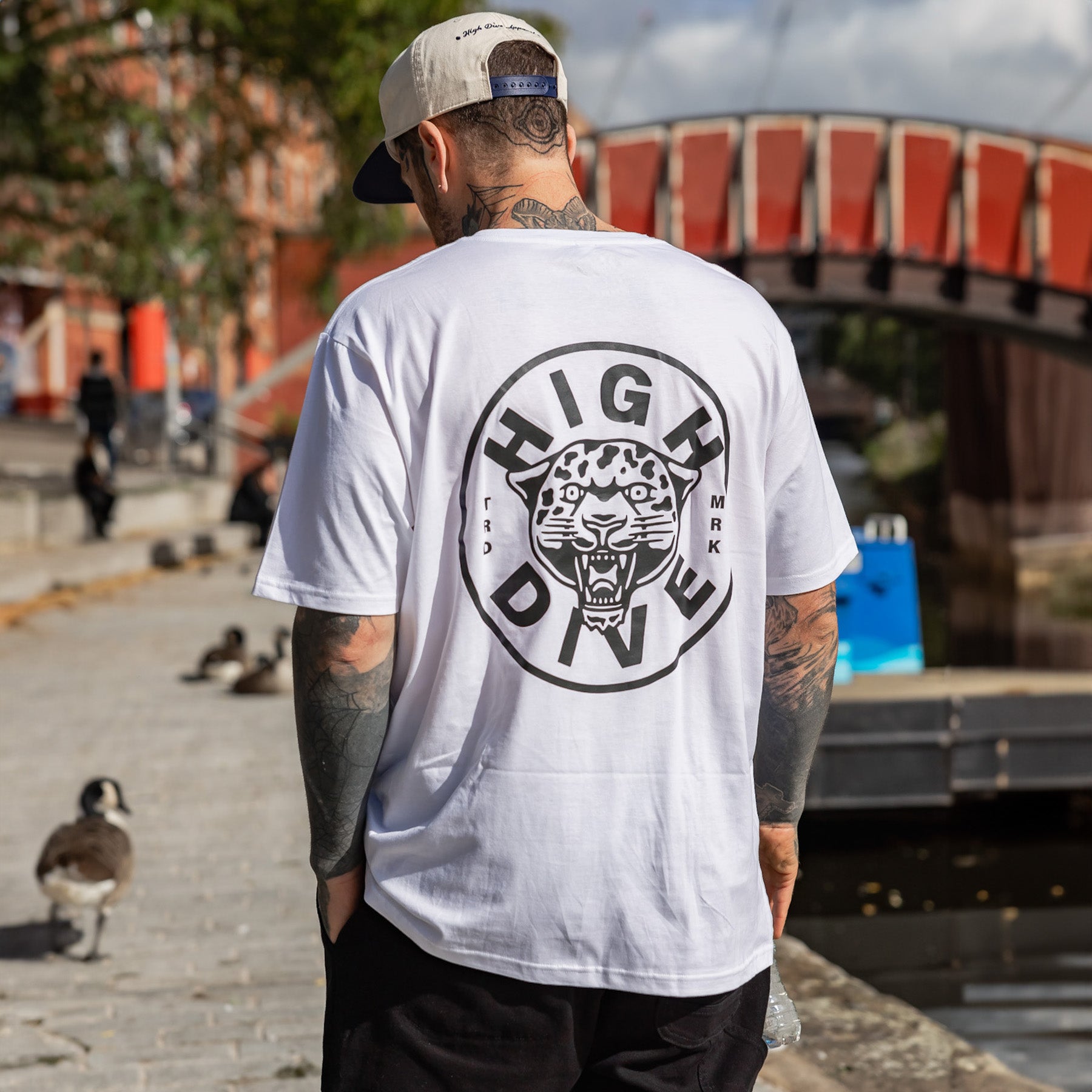 Panther Logo White Tee – High Dive Apparel