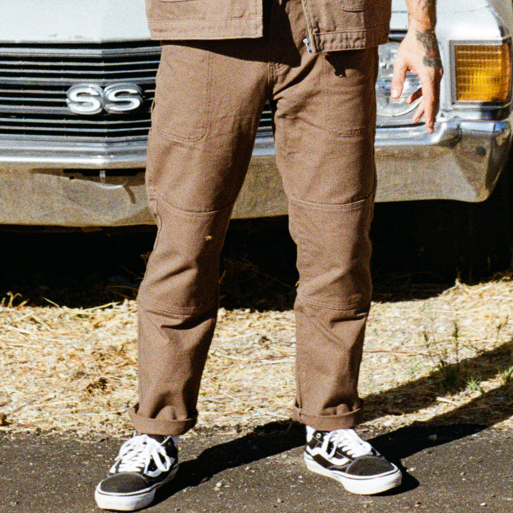 Brown Canvas Carpenter Trousers & HIGH DIVE APPAREL